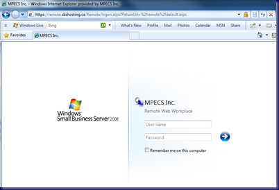 MPECS Inc. Blog: SBS 2008 Remote Web Workplace Plus Its URL DNS ...